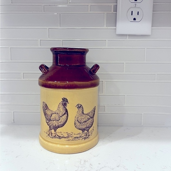 Kitchen | Ceramic Milk Jug Vintage Brown And Tan Farmhouse Kitchen ...